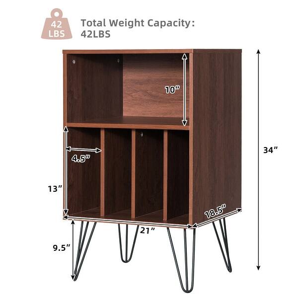 Gymax File Cabinet W/Split Storage Standing Display Bookshelf Bedroom ...