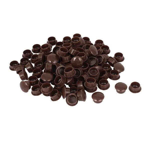 15mm Diameter Hole Brown Press On Furniture Screw Cap Covers 100 Pcs ...