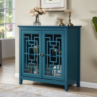 Teal Blue Buffet Sideboard with Adjustable Shelf - Bed Bath & Beyond ...