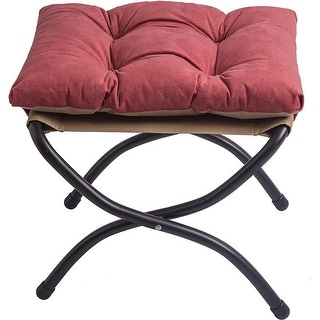 Folding Foot Stool,Elegant Foldable with Metal Frame,Red - Red - Bed ...