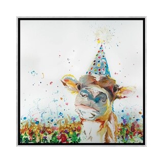 iCanvas "Elsa The Cow Has A Birthday" by Kim Guthrie Framed - Bed Bath ...