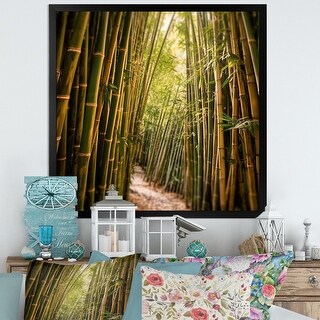 Designart "Bamboo Field Landscape" Bamboo Framed Canvas Art Print - Bed ...