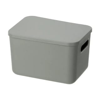 YBM Home Stackable Plastic Storage Bin with Lid, Grey - Bed Bath ...