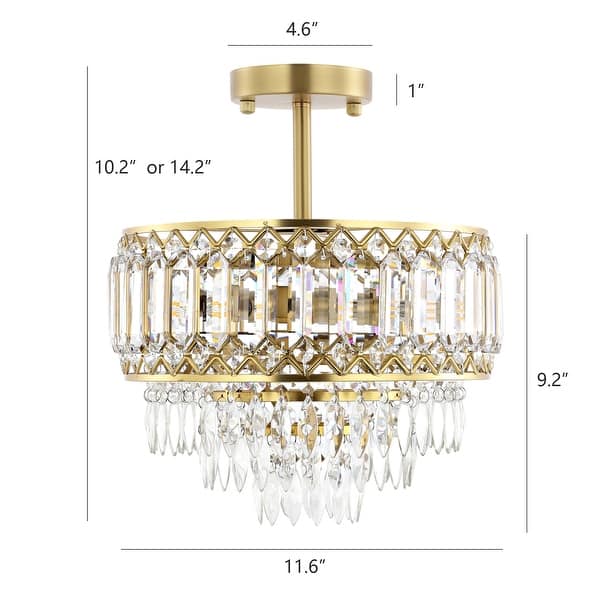GetLedel 3-Light Dimmable Crystal Semi-Flush Mount Chandelier - Bed Bath & Beyond - 36380394