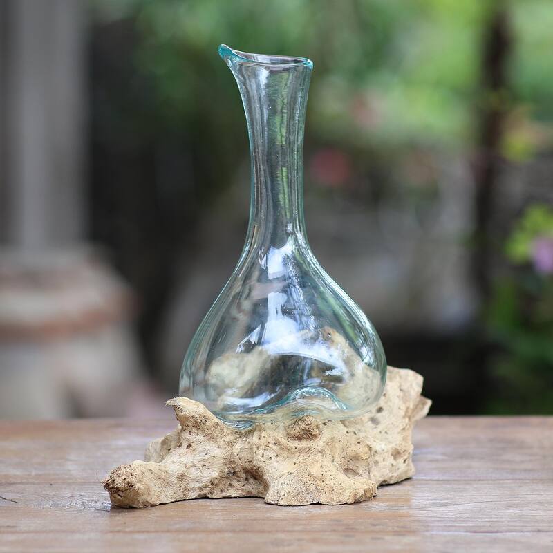 Novica Handmade Dissolved Wood And Glass Sculpture - Overstock - 35472636