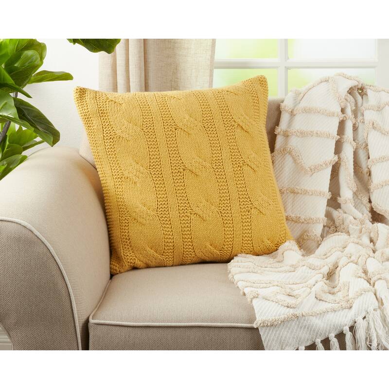 Cable Knit Design Throw Pillow - Overstock - 10071922