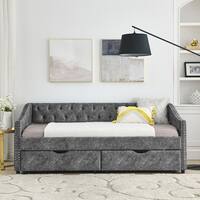 Full Size Upholstered Daybed/Sofa Bed with L-shaped Headboard - On Sale ...