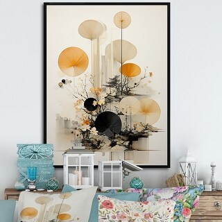 Designart "Asian Art Seashell Sumi X" Asian Art Framed Canvas Wall Art ...