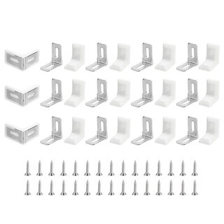 20Pcs Metal Plastic L Shaped Angle Bracket, 28x28x17mm with Screws ...
