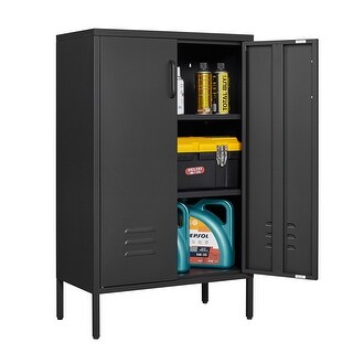 2 Doors Utility Locker 2 Movable Partitions Steel Office File Cabinet ...