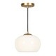 Modern 1-Light Opal Glass Pendant Light for Kitchen Island Bedroom ...