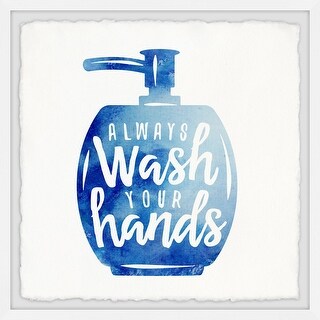 'Blue Hand Wash' Framed Painting Print - Bed Bath & Beyond - 32964376