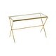 Gold Metal Slim Coffee Table with Glass Top - Bed Bath & Beyond - 31492751