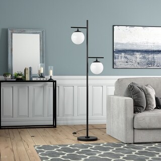 Pyrus 2-Light Floor Lamp with Glass Shades - Bed Bath & Beyond - 36541914