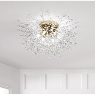 Modern Romantic Crystal Dandelion Deisgn Flush Mount Lighting Fixture ...
