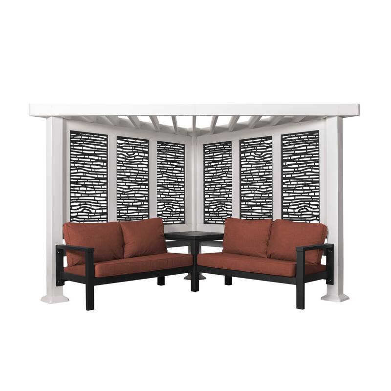 Backyard Discovery Ridgedale 12x8 Steel Cabana Corner Pergola, Seating ...