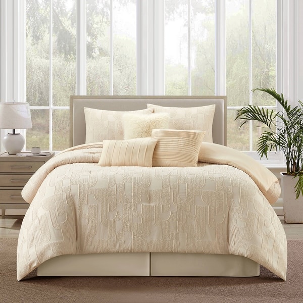 Nanshing Tate 7 Piece Textured Modern Comforter Set - Bed Bath & Beyond ...
