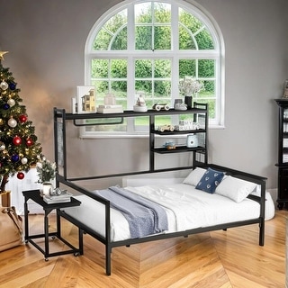 Multi-Functional Design Full size Metal Daybed with Movable Desk - Bed ...