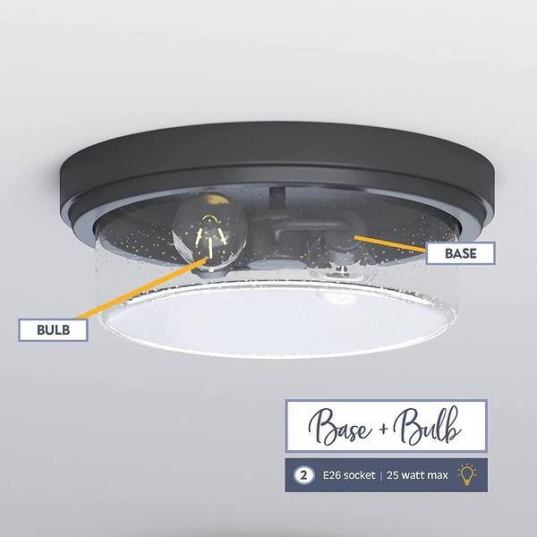 13 Inch Round Flush Mount ceiling lamp seeded glass ceiling light with ...