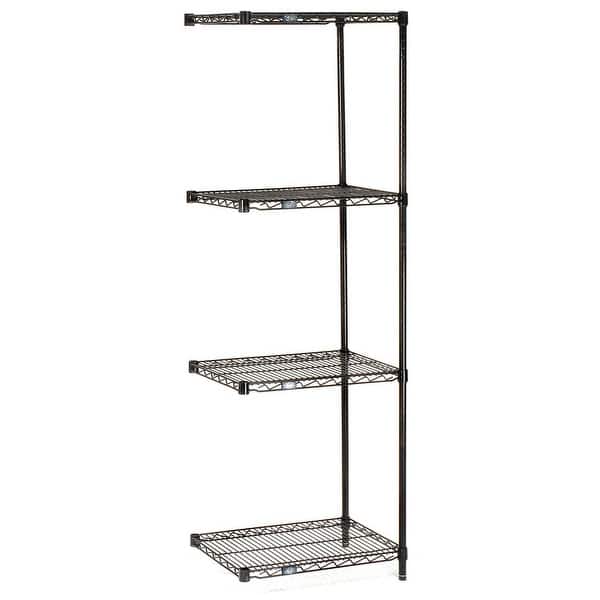Nexel Wire Shelving Add-On, Black Epoxy, 60"W X 18"D X 74"H - 18"L x 60 ...