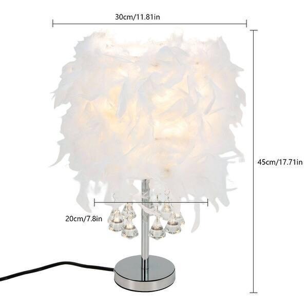 Feather Crystal Table Lamp Hand-woven Feather Table Lamp - Bed Bath ...