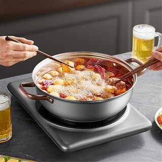 Stainless Steel Hot Pot, Hotpot With Cover, No Divider, Chinese Fondue ...