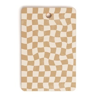 Avenie Warped Checkerboard Tan Cutting Board Rectangle - Bed Bath ...