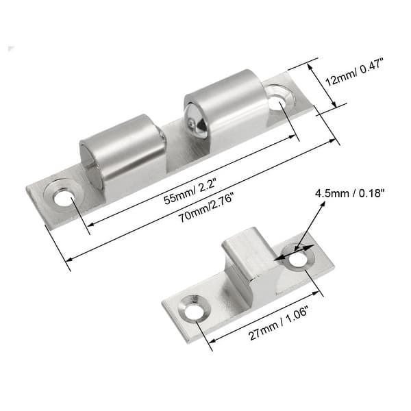 5pcs Cabinet Door Closet Double Ball Catch Tension Latch 70mm L - 35mm ...
