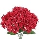 Set of 2 Red Artificial Star Hydrangea Flower Stem Bush Bouquet 18in ...