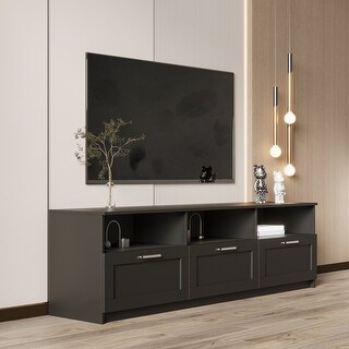 TV Cabinet for TV Up to 80 Inch, Modern TV Stand with 3 Cabinets ...