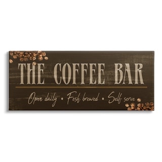 Stupell Rustic Coffee Bar Sign Canvas Wall Art Design by Kim Allen ...