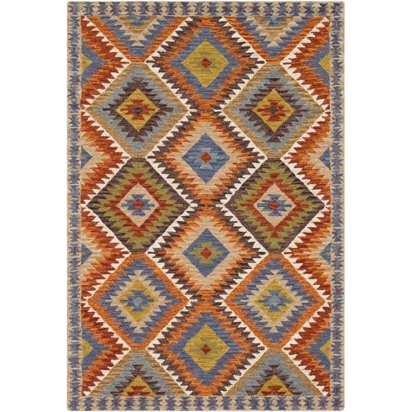 patterned orange rug