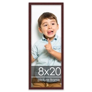 8x20 Traditional Mahogany Complete Wood Picture Frame with UV Acrylic ...