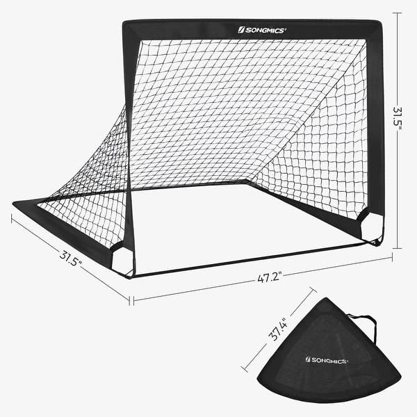 Kids Soccer Goal Set of 2, Portable Soccer Nets with Targets and ...