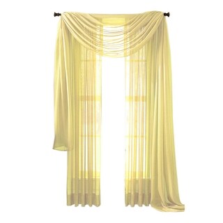 Moshells 63" Sheer Curtain Panel - Yellow - Bed Bath & Beyond - 16978232