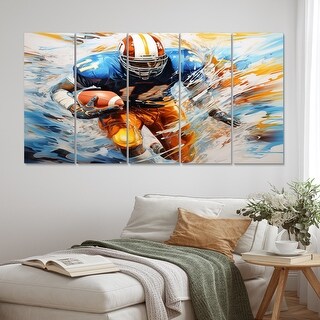 Designart "Football Rhythmic Momentum I" Sports Multipanel Canvas Art ...