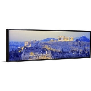 "Acropolis Athens Greece" Black Float Frame Canvas Art - Bed Bath ...
