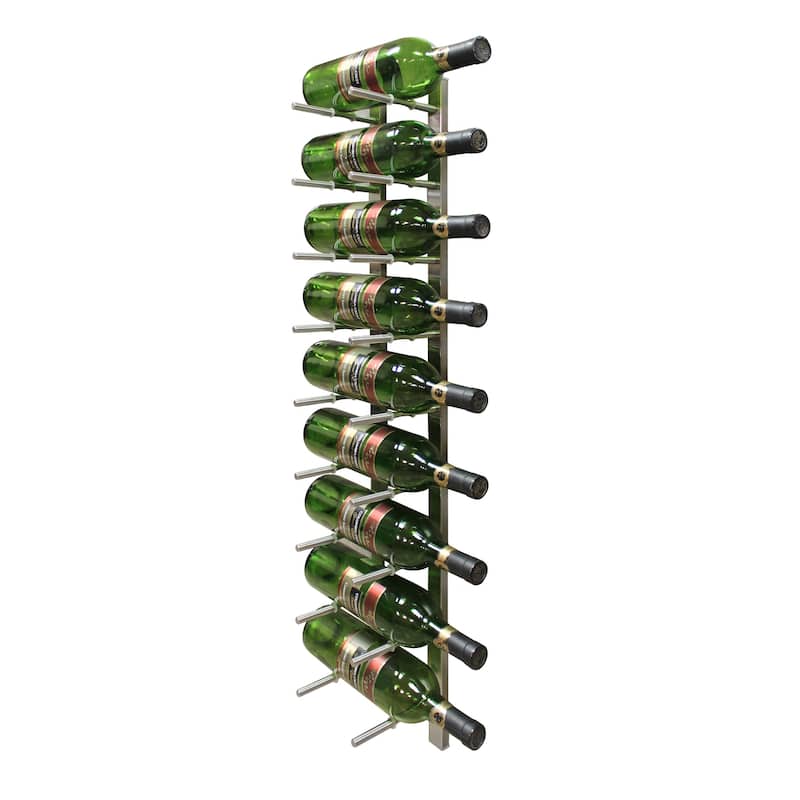 9 Bottle Modern Peg Wine Rack, Stainless - Overstock - 36342767