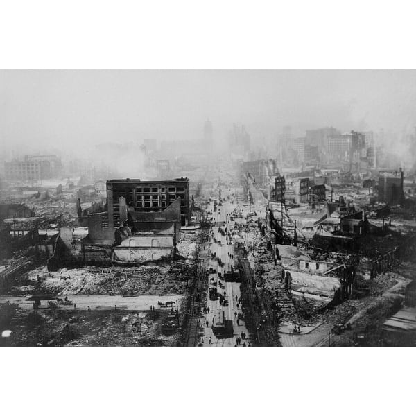 Earthquake Black and White Gallery Wrapped Canvas - Bed Bath & Beyond ...