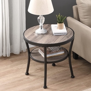 Round End Table, Side Table for Living Room,Small Round Accent Table ...