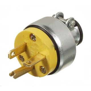 20 AMP Round Yellow 3-Wire Plug Plastic-Stainless Steel American ...