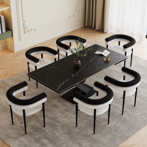 stone top extending dining table