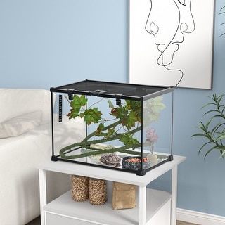Reptile Glass Breeding Terrarium Tank with Decor Kit and Visually ...