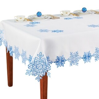 Winter Snowflake Embroidered Tablecloth - Bed Bath & Beyond - 36718347