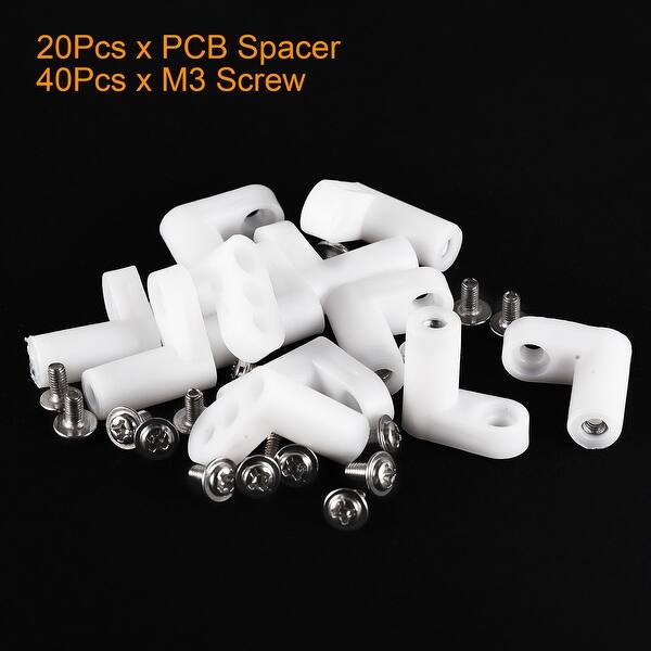 Circuit Board PCB Spacers L Shape Insulated Fixed Mounting Feet White ...