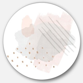 Designart 'Watercolor Minimal Blush I' Geometric Metal Circle Wall Art ...