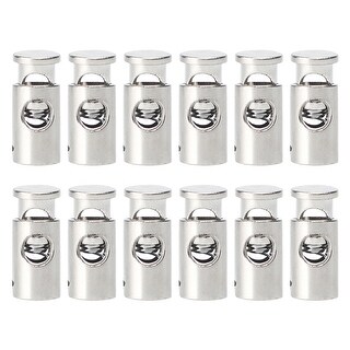 12pcs Cord Lock Stoppers Spring Toggle Fastener Organizer Silver Tone ...
