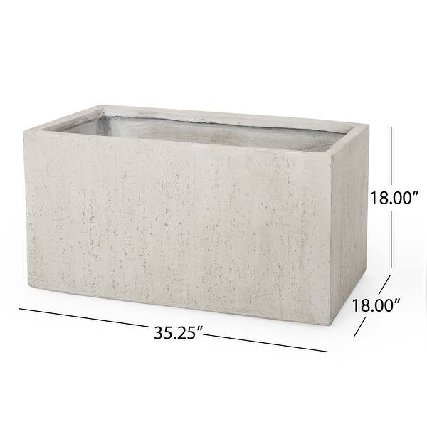 Ella Outdoor Modern Cast Stone Rectangular Planter by Christopher ...