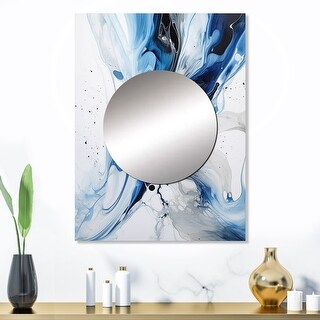 Designart "Blue And Grey Ethereal Elixir I" Abstract Mirror Blue ...