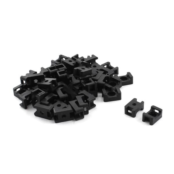 50 x Saddle Type Wire Bundle Cable Tie Mount Cradle Holder Black - Bed ...
